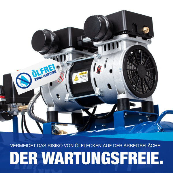 Silent Druckluft Kompressor | 9 Bar | 1470W Starke Leistung | 50 Lite